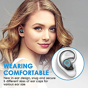 Wireless Earbud, Bluetooth 5.1 Headphones with HD Mic, 2023 Mini Bluetooth Earbud Deep Bass, 30H IP7 Waterproof Wireless Headphones, Wireless Earphones in Ear with Touch Control, USB-C Fast Charging