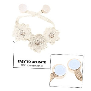 Uonlytech Flower Magnet Buckle Decked Accessories Elegant Flower Curtain Tieback Tie Backs Curtains Curtain Fixator Curtain Tiebacks for Draperies Magnetic Tiebacks Holdbacks Fashion Tie