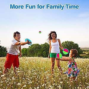 Aunnitery Beach Toys - Outdoor Games, Sand Toys, Toss and Ball Set with 6 Paddles and 3 Balls, Perfect Yard Games Outdoor Toys Games for Kids Ages 4-8 Easter Gifts for Kids/Adults/Family