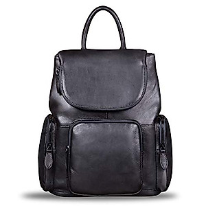 Leather Backpack for Women Vintage Handmade Casual Rucksack Satchel (Darkgray)