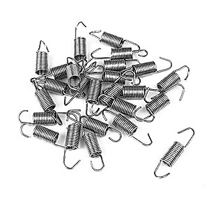 Xuezoioy Cage Door Spring Hooks,Spring Latch Hook for Rabbit Cages Pack of 25, 37mm/1.5inches Door Metal Finger Spring Latch Hook for Fixing Pet Cage Food Bowl for Rabbit,Hamster,Parrot,Birds,Bunny