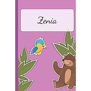 Zenia: Personalized Name Notebook for Girls | Custemized 110 Dot Grid Pages | Custom Journal as a Gift for your Daughter or Wife |School or Christmas or Birthday Present | Cute Diary