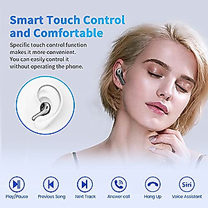 MANACUBE Wireless Earbuds,Bluetooth 5.0 Active Noise Cancelling Earphones Hi-Fi Stereo Earphones Touch Control with Wireless Charging Case Waterproof Stereo Headset for Working Travel Gym,Black