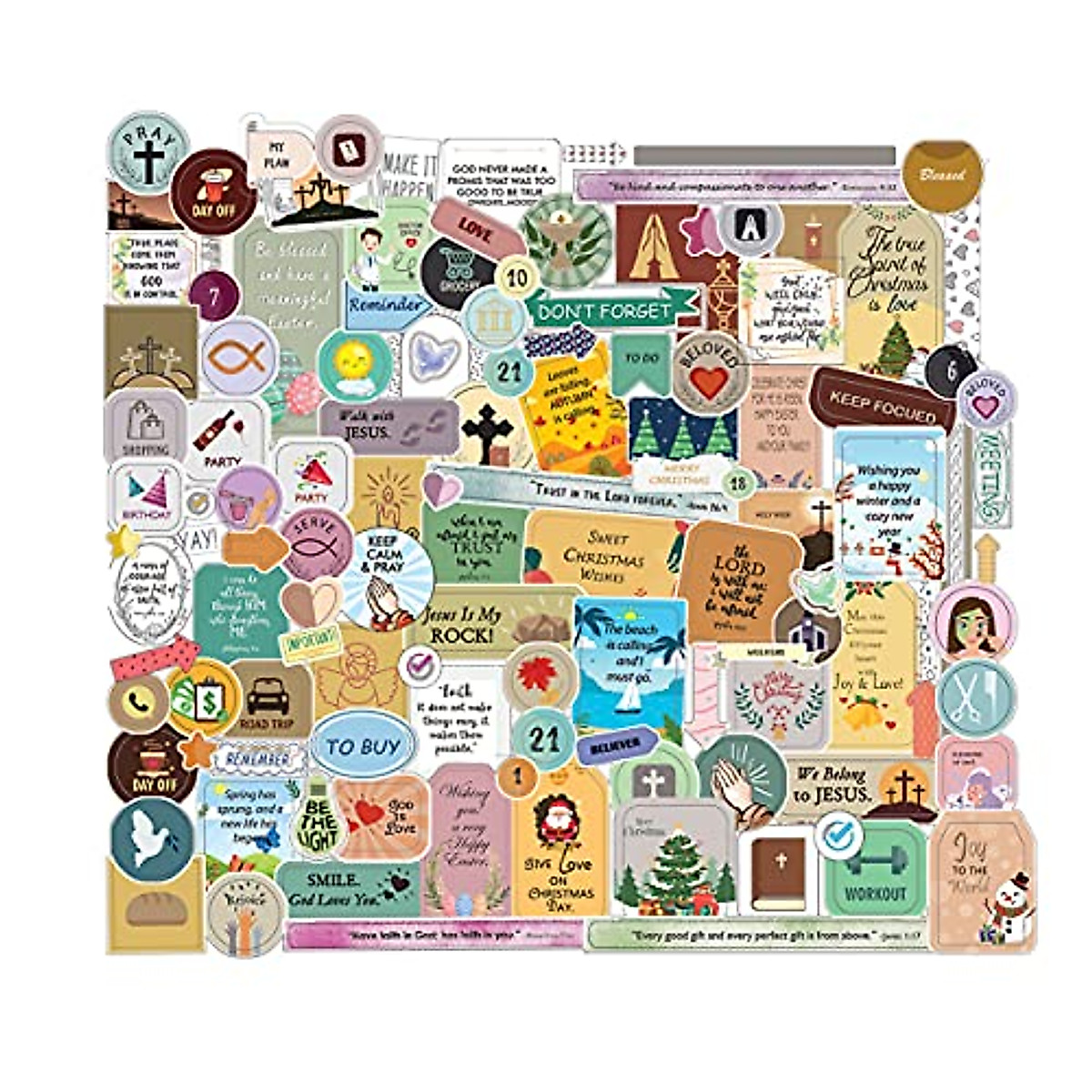 Mr. Pen- Christian Journaling Stickers, 31 Sheets, 1034 pcs, Christian Stickers for Planners and Journals, Christian Stickers, Religious Stickers, Bible Journaling Stickers, Bible Journaling Supplies