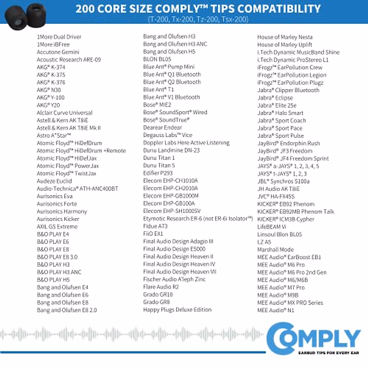 COMPLY Foam Ear Tips for MEE Professional M6 Pro 2nd Gen, 1MORE Dual Driver ANC, Ultimate Ears UE 900, MEE Audio M6 Pro 2nd Gen, and More (T-200), Ultimate Comfort Unshakeable Fit Medium, 3 Pairs