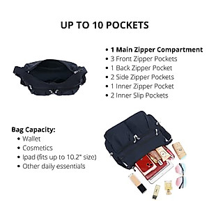 Scarleton Handbags for Women, Crossbody Bags for Women, Shoulder Bag, Nylon Purses for Women with Multi Pockets, H140719 - Navy