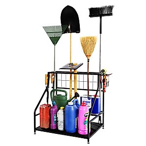 Idzo Heavy Duty Steel Garden Tool Organizer for Garage, Garden Tool Rack, Tool Organizers and Storage