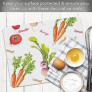 Cut N' Funnel Veggie Splash Designer Flexible Plastic Cutting Board Mat, 15" x 11.5", Made in the USA, Decorative, Flexible, Easy to Clean