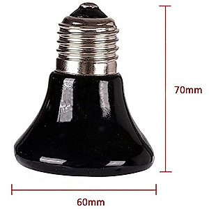 Lxcom Lighting 25 Watt Mini Reptile Heat Lamp Bulb 25W 60MM Pet Infrared Ceramic Heat Emitter for Brooder Coop, Lizard, Lambs, Snake, No Light, Black, 110V( 4 Pack)
