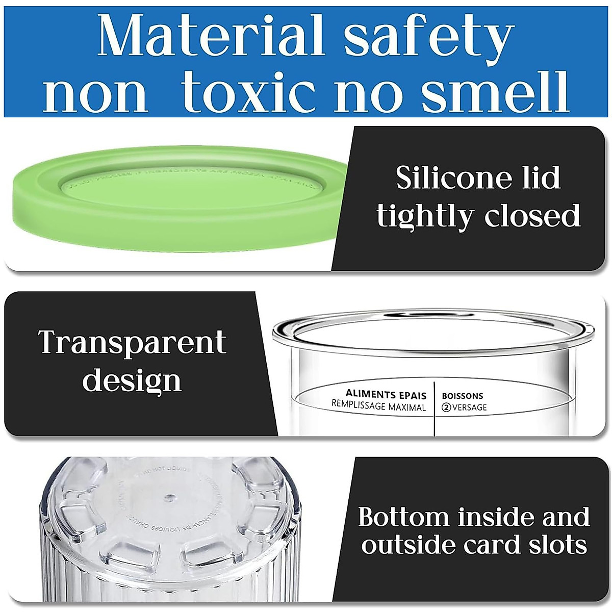 24oz Replacement for Ninja Creami Deluxe Pints and Lids for Ninja NC501 NC500 Creami Deluxe Ice Cream Makers, Ice Cream Container with Lid, Dishwasher Safe, Reusable (4 Pack)