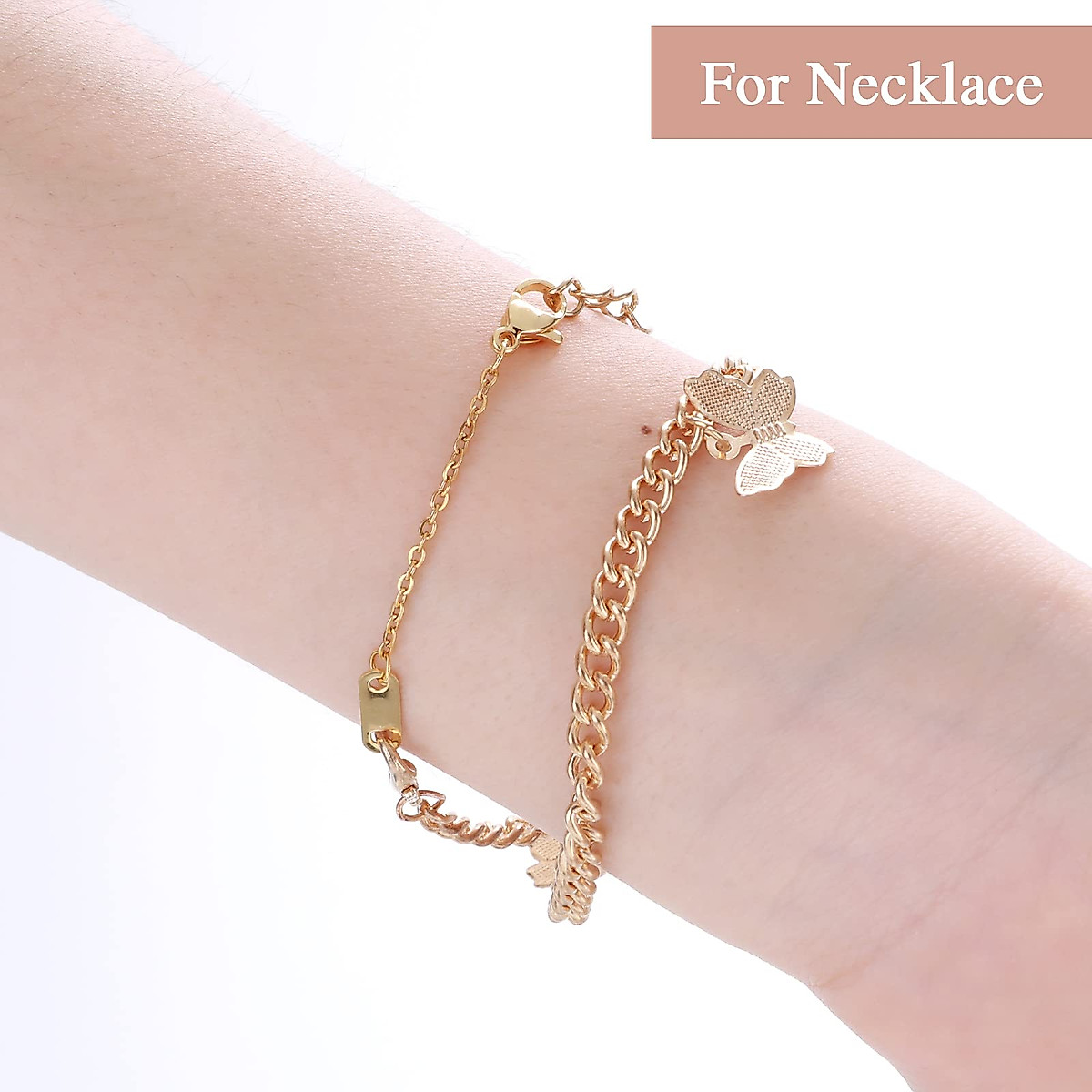 9 Pcs Necklace Extender, Chain Extenders for Necklaces, Delicate Stainless Steel Jewelry Chain Extenders for Bracelet Anklet Necklace (Gold/Silver/Rose Gold, 5/10/15cm)