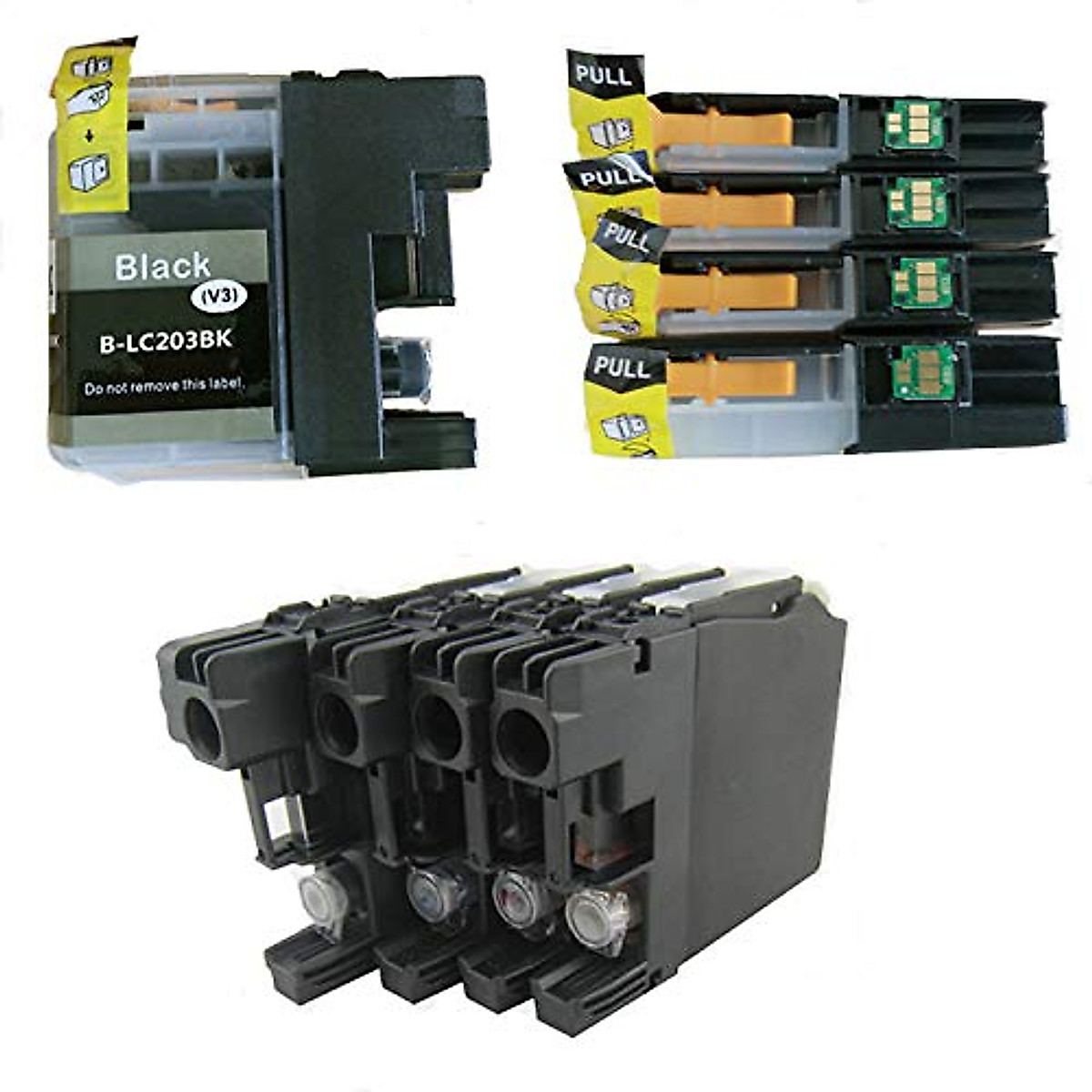 HGZ 8 Pack Black LC203XL LC203 Comaptible Ink Cartridges for Brother LC 203XL LC 203 XL use with MFC-J460DW MFC-J480DW MFC-J485DW MFC-J680DW MFC-J880DW MFC-J885DW Printers
