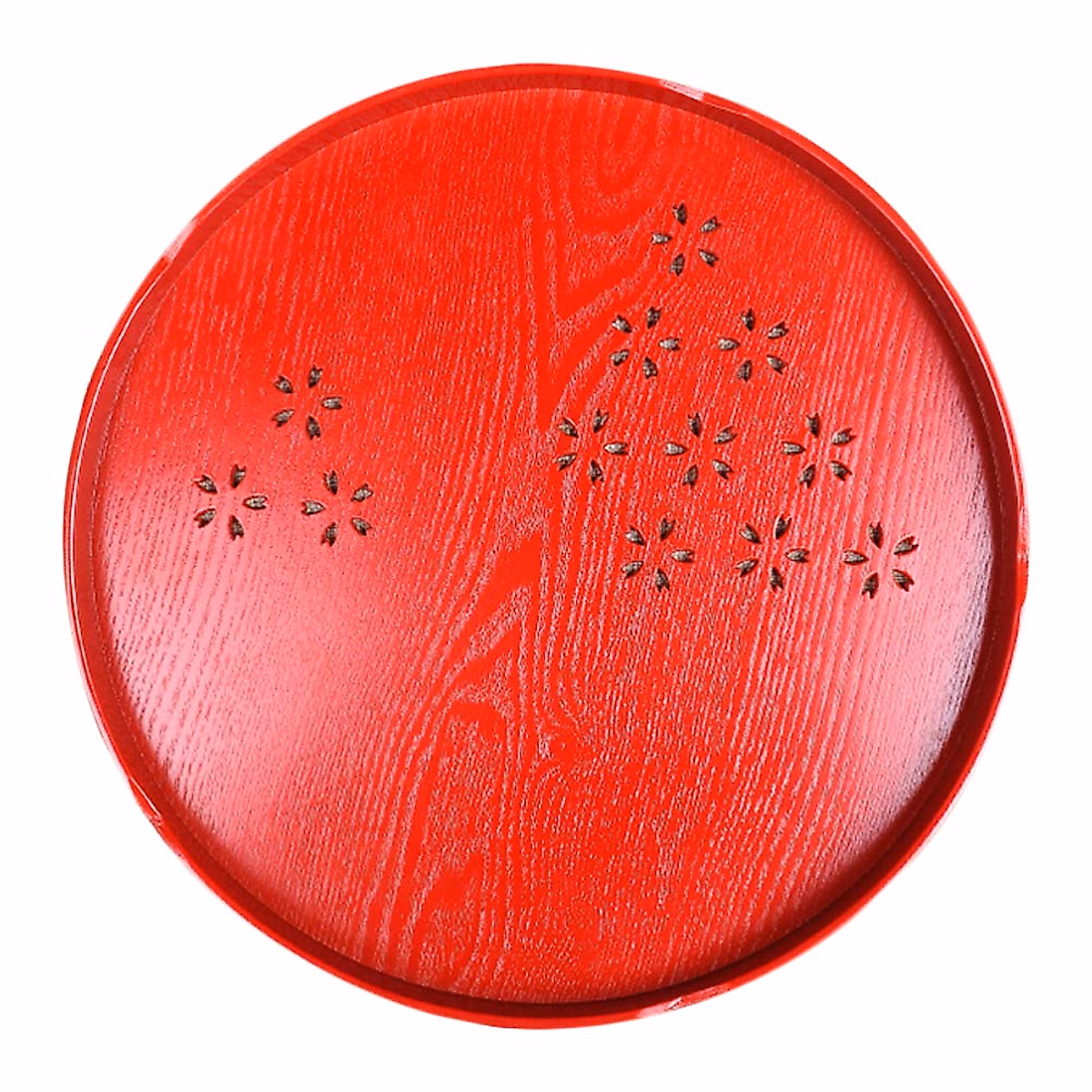 Amosfun Wedding Tray Red Tea Tray Wooden Tea Set Tray Chinese Wedding Tray Wedding Accessory Traditional Wooden Coffee Table Tray for Home Decoration Wedding Centrepieces (Red)