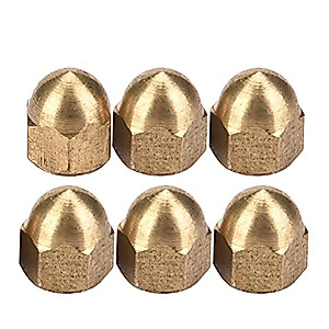 Brass Acorn Nut Kit Dome Brass Acorn Nuts, Silicone Caulking Tool Head Cap Hex Nuts Set Vehicle Fasteners (M4(20PCS))