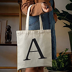 Personalized Tote Bag for Bridesmaid, Canvas Bag Letter Tote Reusable Canvas Tote Bag Letter Bag Shopping Bag Alphabet Bags for Women Monogrammed Bachelorette Party Gift