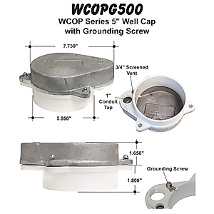 Merrill MFG 5" Watertight Sanitary Aluminum, ABS well cap, Seal