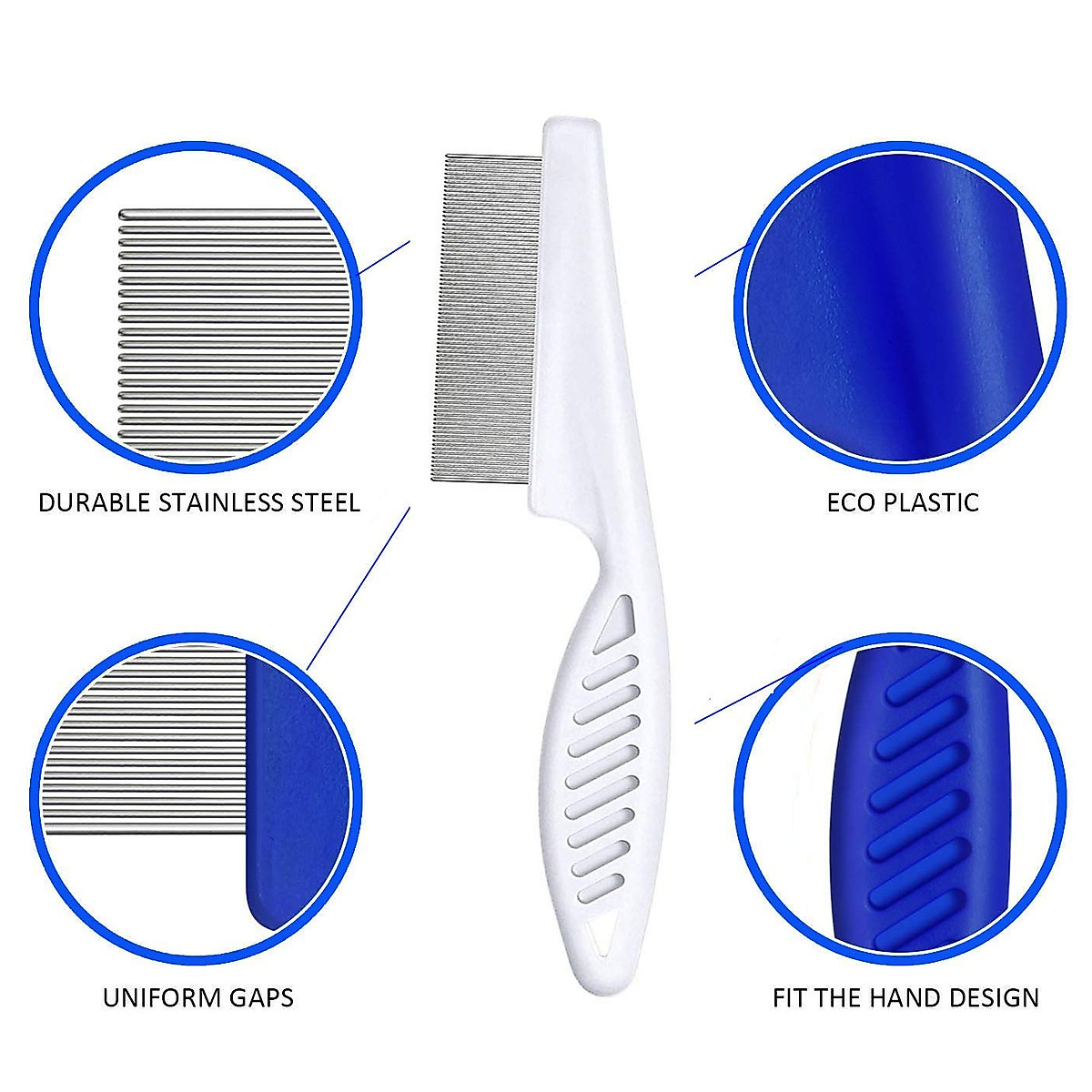 weback Best Flea Comb for Cats and Dogs Set