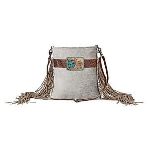 Myra Bag Gray Slate Hand-Tooled Bag S-4336