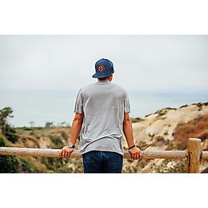 Everyday California 'Midway' Snapback Navy Blue Surf Hat - Baseball Style Cap with Vegan Leather Patch