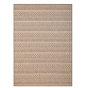 Sherloom Modern Indoor Outdoor Area Rugs 5x7 | Non-Shed - Non-Skid - Washable Rug Runner for Living Room, Dining, Entryway, Patio, Pool Deck | Menzis Collection | Natural, Neutral