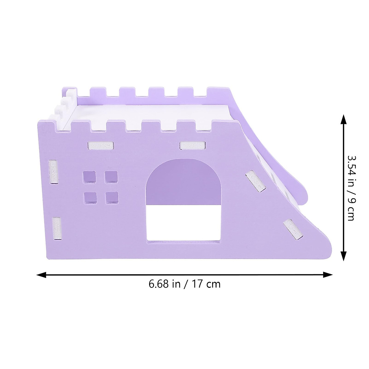 POPETPOP Guinea Pig Hamster Ladder House Plastic Rabbit Hideout Bunny Houses Small Chicken Castle Pet Rats Habitat Hedgehogs Chinchilla Climbing Play Hut for Indoor Pet Cage Violet