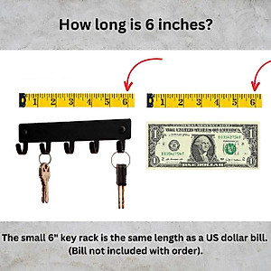 The Metal Peddler Cane Corso Key Holder for Wall - Small 6 inch Wide with 5 Hooks - Made in USA