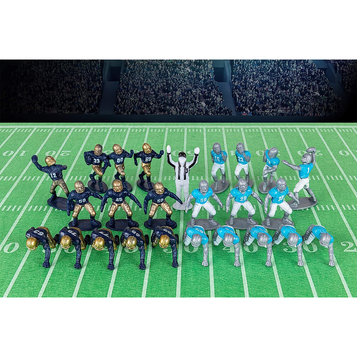 Kaskey Kids Football Guys – Navy/Light Blue Inspires Kids Imaginations with Endless Hours of Creative, Open-Ended Play – Includes 2 Teams & Accessories – 28 Pieces in Every Set!