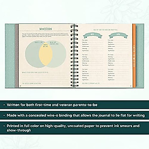 Guided Pregnancy Journal by Studio Oh! - Bump for Joy - 9" x 9" - Beautifully Illustrated Hardcover Journal with Storage Pockets Creates a Keepsake of Maternity Memories