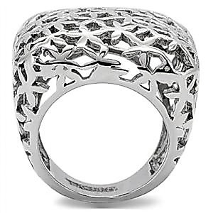 Marimor Jewelry High Polished 25mm Wide Square Stainless Steel 316 Fashion Ring Women's Size 10