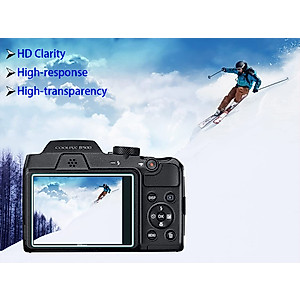HUIPUXIANG Screen Protector for Nikon Coolpix B500 Camera (for Accessories), 0.3mm High Definition 9H Hardness Optical LCD Premium Glass Protective Cover [3+1 Pack]
