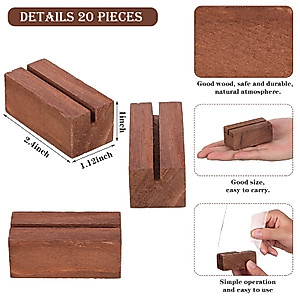 Wood Place Card Holders Rustic Table Number Holders Wood Table Number Stands Wooden Table Numbers Sign Holders for Wedding Party Table Name and More (30 Pieces,2.4 x 1.1 x 1 Inch)