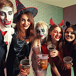 TURSTIN 60 Pieces Halloween Horror Circus Party Cups 16 oz Disposable Plastic Cups Creepy Carnival Party Decorations Horror Clown Cups for Circus Themed Party Halloween Party Supplies