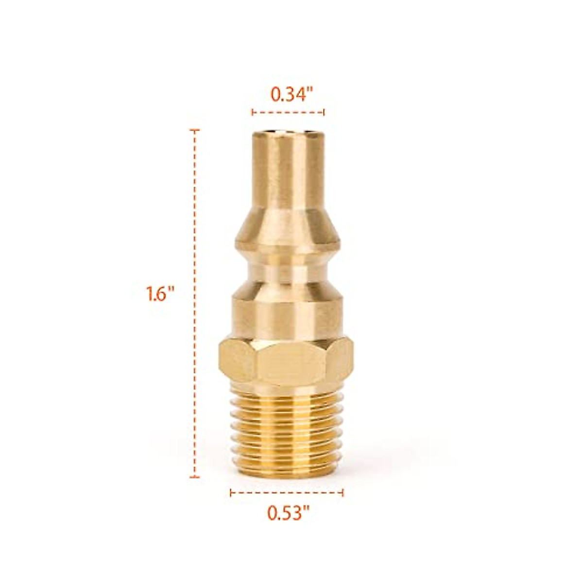 Stanbroil Propane Brass Quick Connect Fitting Adapter- Full Flow Male Plug x 1/4" Male NPT for RV Portable BBQ
