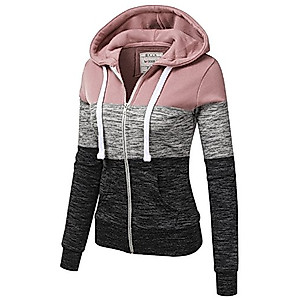 DOUBLJU Lightweight Thin Zip-Up Casual Hoodie Jackets for Womens with Plus Size