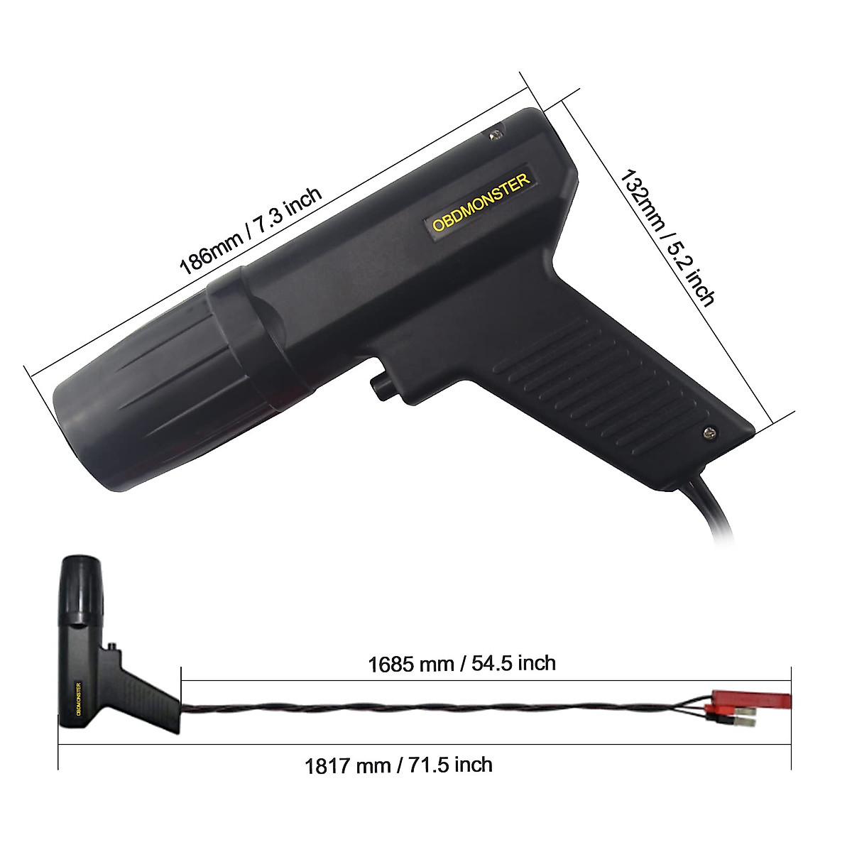 Automotive Timing Light 12V, Inductive Ignition Timing Light Gun for 2&4 Stroke Petrol Engine for Old Classical Car Motorcycle