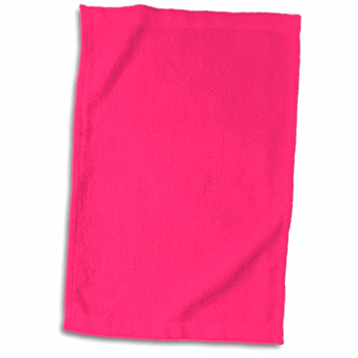 3D Rose Hot Plain Simple One Solid Color-Girly Bright Vibrant Neon Tropical Summery Summer Pink Towel, 15" x 22", Multicolor