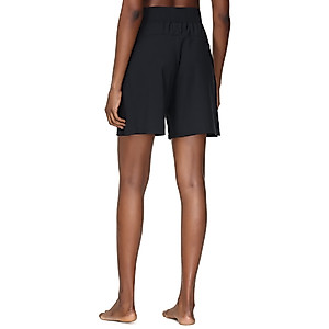 Women's Bermuda Shorts Athletic Long Loose Fit Shorts with Pockets Drawstring Lounge Shorts for Walking Workout Yoga (Black, X-Large)