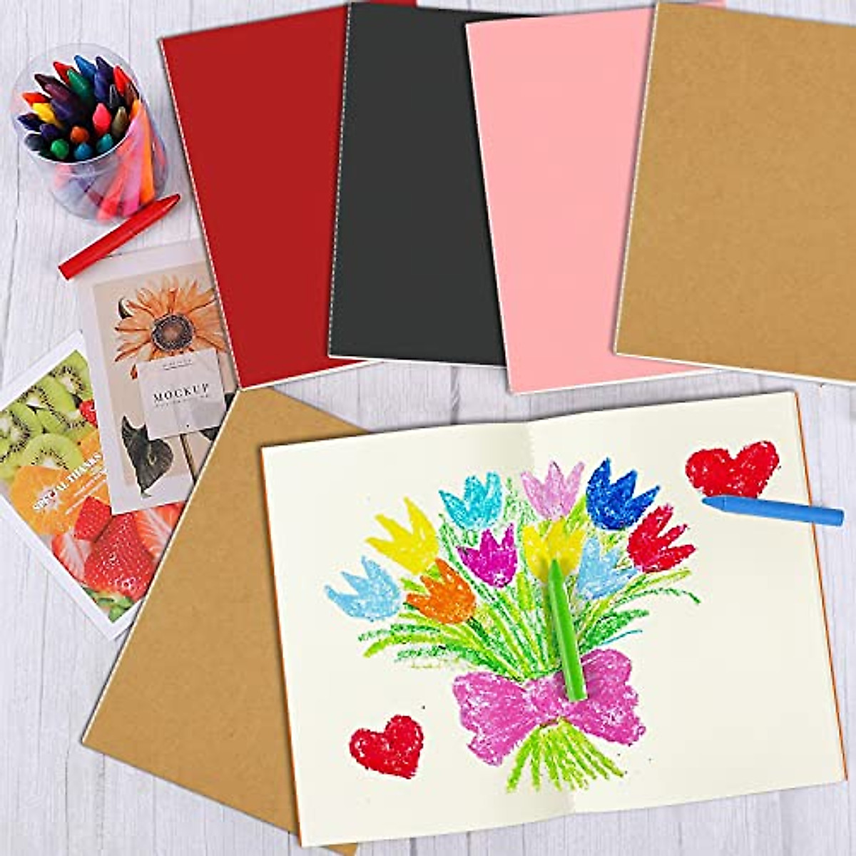 DWIYITTN 24 Pack Blank Journals Bulk, A5 Unlined Notebook with 80 gsm Thick Paper, 8.3x5.5 Inch, 60 Pages Each for Kids, Students, Gifts and Office