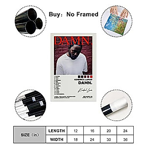 DAMN. Album Cover Posters Rapper Posters Canvas Poster Wall Art Decor Print Picture Paintings for Living Room Bedroom Decoration Unframe-style 16x24inch(40x60cm)