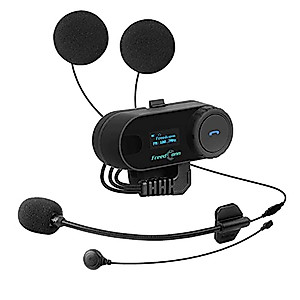 FreedConn Motorcycle Helmet Bluetooth Intercom Interphone Headset Headphones Kit, T-COMSC for 2 or 3 Riders/LCD Screen / MP3 Player/GPS/FM Radio/Hands Free (5 pin)