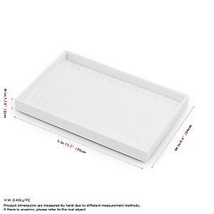 Oirlv Premium White Leather Stackable Jewelry Tray 18 Gird Necklace Bracelet Organizer Showcase Necklace Display Tray