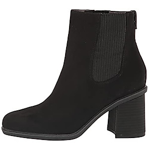 Dr. Scholl's Shoes Women's Ride Away Mid Shaft Boots Calf, Black Fabric, 9