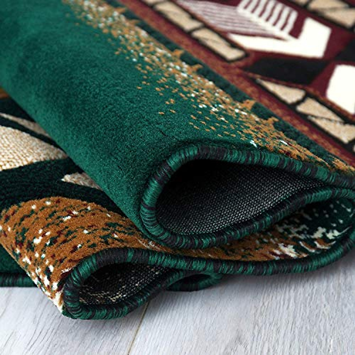 Champion Rugs Southwest Native American Navajo Aztec Tribal Indian Hunter Green Carpet Area Rug (2 Feet X 3 Feet)