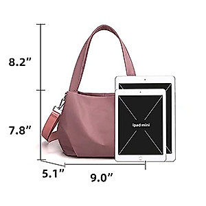 SULCET Shoulder Bag for Women Ladies Nylon Satchel Purses Lightweight Crossbody Handbag Travel Tote Purses