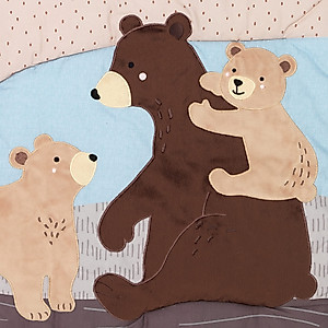 Lambs & Ivy Big Sky Blue/Brown Woodland Animals 4-Piece Baby Crib Bedding Set
