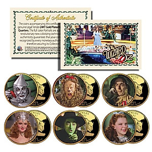 WIZARD OF OZ Kansas US Statehood Quarter 24K Gold Plated 6-Coin SetLicensed