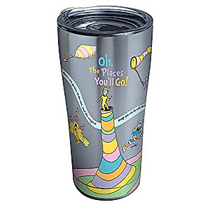 Tervis Dr. Seuss Oh the Places You'll Go Triple Walled Insulated Tumbler Travel Cup Keeps Drinks Cold & Hot, 20oz Legacy, Stainless Steel
