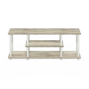 Furinno Turn-N-Tube No Tools 3D 3-Tier Entertainment TV Stand up to 50 inch TV, Round Tubes, Oak