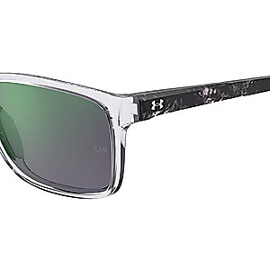 Under Armour Mens Under Armour Male Style Ua 0005/S Sunglasses, Crystal Black/Polarized Green Multi, 58mm 19mm US