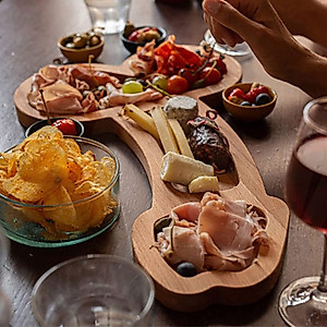 Funny Aperitif Board,Solid Wood Charcuterie Platter and Cheese Board,Novelty Kitchen Cutlery Wine Fruit Meat Cheese Platter,Ideal Bachelor Party Housewarming Bachelor Party and Gag Gift(15.8" Left)